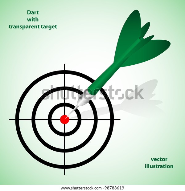 Vector Illustration Green Dart Transparent Target Stock Vector (Royalty ...