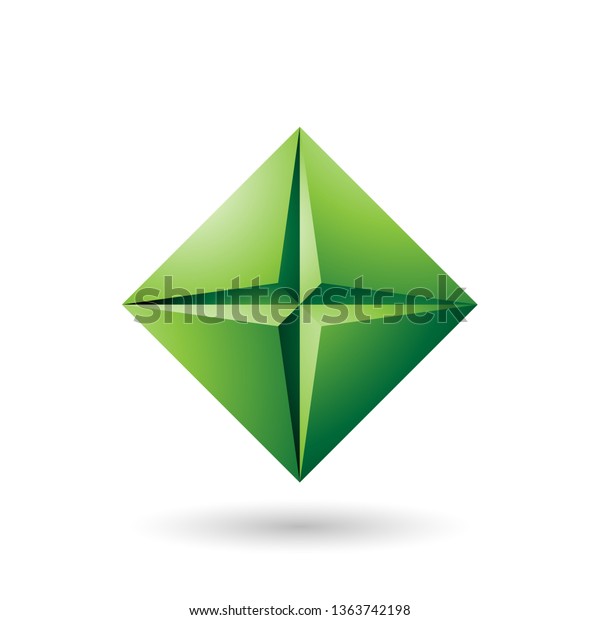 Vector Illustration Green Diamond Icon Star Stock Vector (Royalty Free ...