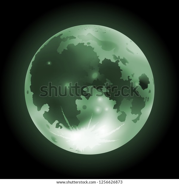 Vector Illustration Green Full Moon On Stock Vector (Royalty Free ...