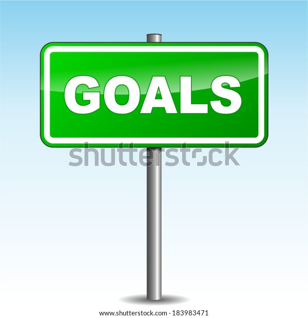 Vector Illustration Green Goals Signpost On Stock Vector (Royalty Free ...
