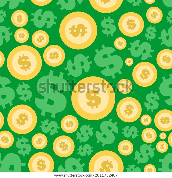 Vector Illustration Green Gold Coin Dollar Stock Vector (Royalty Free ...