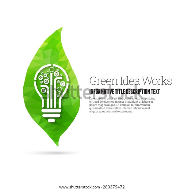 Vector Illustration Green Idea Works Concept Stock Vector (Royalty Free ...