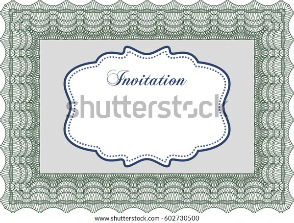 Vector Illustration Green Invitation Template Icon Stock Vector ...