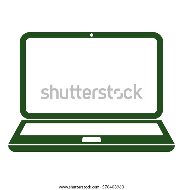 Vector Illustration Green Laptop Icon Stock Vector (Royalty Free ...