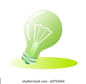 Vector Illustration Green Light Bulb Stock Vector (Royalty Free ...