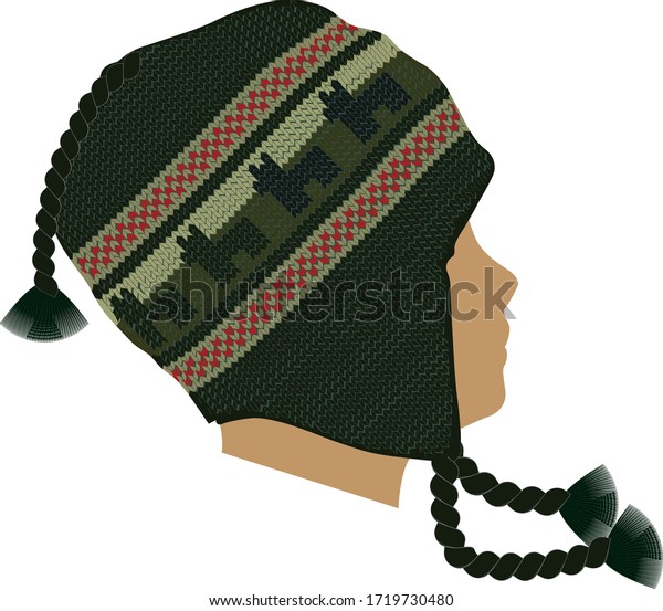 Vector Illustration Green Peruvian Hat Peru Stock Vector (Royalty Free ...