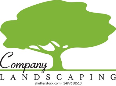 Vector Illustration Green Tree Landscaping Logo Stock Vector (Royalty ...