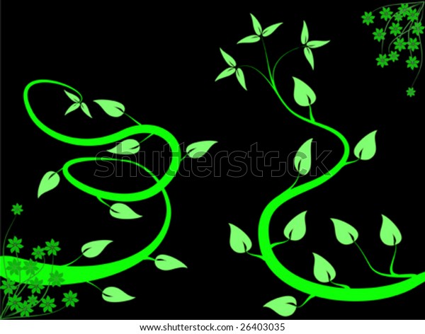 Vector Illustration Green Winding Vines On Stock Vector (Royalty Free ...