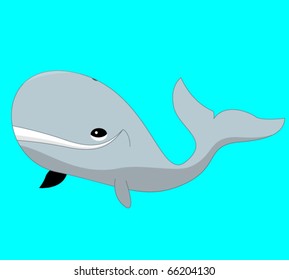 Vector Illustration Grey Cartoon Whale On Stock Vector (Royalty Free ...
