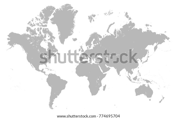 Vector Illustration Grey Detailed World Map Stock Vector (Royalty Free ...