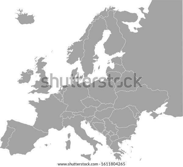 Vector Illustration Grey Europe Map On Stock Vector (Royalty Free ...