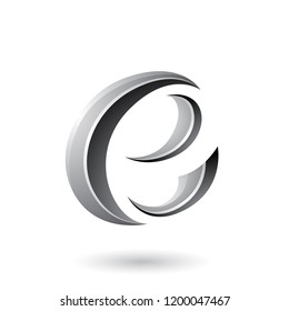 Vector Illustration Grey Glossy Crescent Shape Stock Vector (Royalty ...