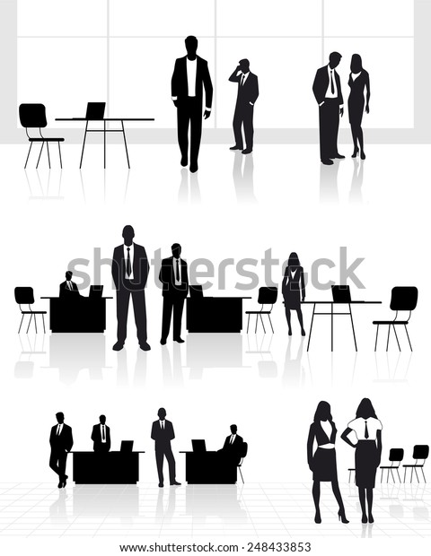 Vector Illustration Group People Office Stock Vector (Royalty Free ...