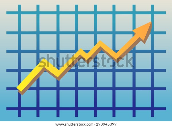 Vector Illustration Growth Chart Yellow Arrow Stock Vector (Royalty ...