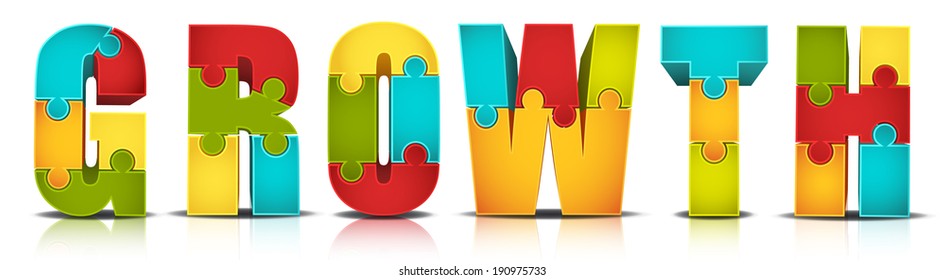Vector Illustration Growth Word Made By Stock Vector (Royalty Free ...