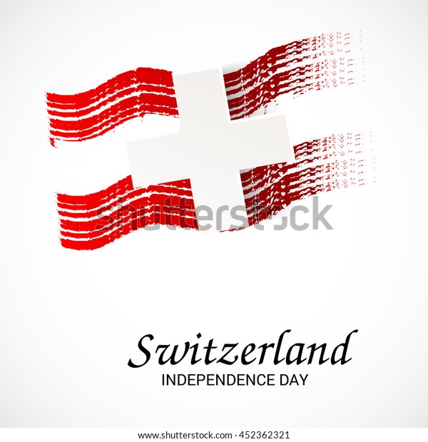 Vector Illustration Grungy Background Swiss National Stock Vector ...
