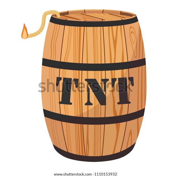 Vector Illustration Gun Powder Barrel Tnt Stock Vector (Royalty Free ...