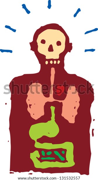 Vector Illustration Guts Internal Organs Stock Vector (Royalty Free ...