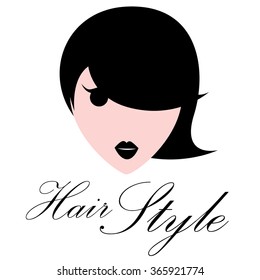 Vector Illustration Hairstyle Logo On White Stock Vector (Royalty Free ...