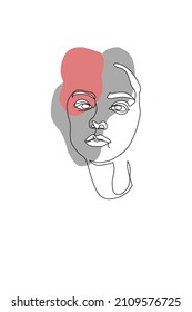 Vector Illustration Half Womans Face Mixed Stock Vector (Royalty Free ...