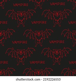 Vector Illustration Halloween Background Angry Vampire Stock Vector ...