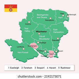 Vector Illustration Hampshire Map England Stock Vector (Royalty Free ...