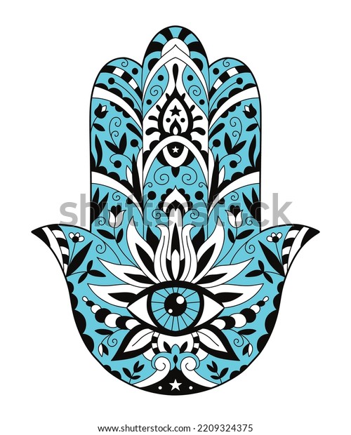 Vector Illustration Hamsa Hand Symbol Hand Stock Vector (Royalty Free ...