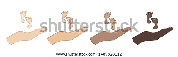 Vector Illustration Hand Defensive Gesture Protecting Stock Vector ...