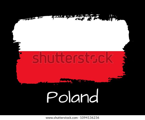 Vector Illustration Hand Draw Poland Flag Stock Vector (Royalty Free ...