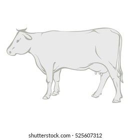Cow Sketch Contour Vector Illustration Stock Vector (Royalty Free ...