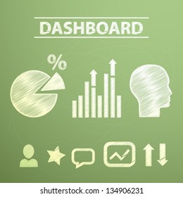 Vector Illustration Hand Drawn Business Dashboard Stock Vector (Royalty ...