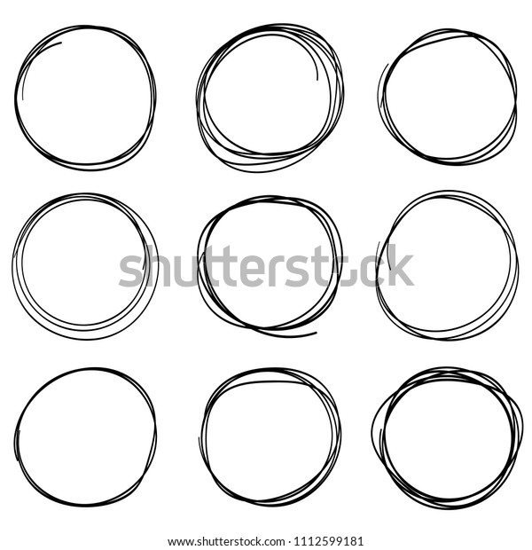 Vector Illustration Hand Drawn Circle Line Stock Vector (Royalty Free ...