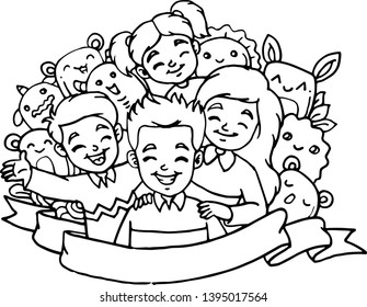Vector Illustration Hand Drawn Cute Doodle Stock Vector (Royalty Free ...