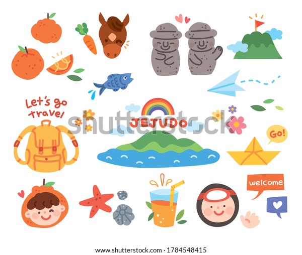 Vector Illustration Hand Drawn Cute Jeju Stock Vector (Royalty Free ...