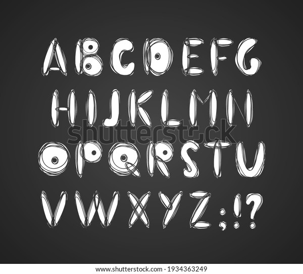 Vector Illustration Hand Drawn Doodle Font Stock Vector (Royalty Free ...
