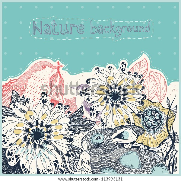 Vector Illustration Hand Drawn Fantasy Flowers Stock Vector (Royalty ...