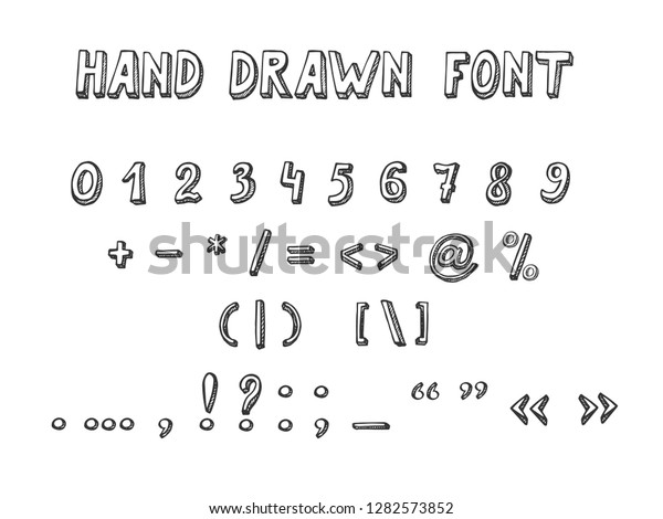 Vector Illustration Hand Drawn Font Doodle Stock Vector (Royalty Free ...