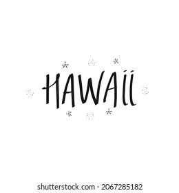 Vector Illustration Hand Drawn Hawaii Word Stock Vector (Royalty Free ...