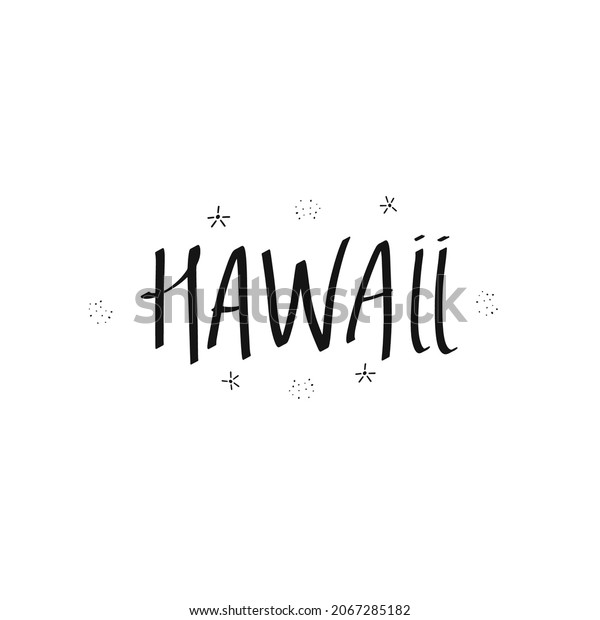 Vector Illustration Hand Drawn Hawaii Word Stock Vector (Royalty Free ...