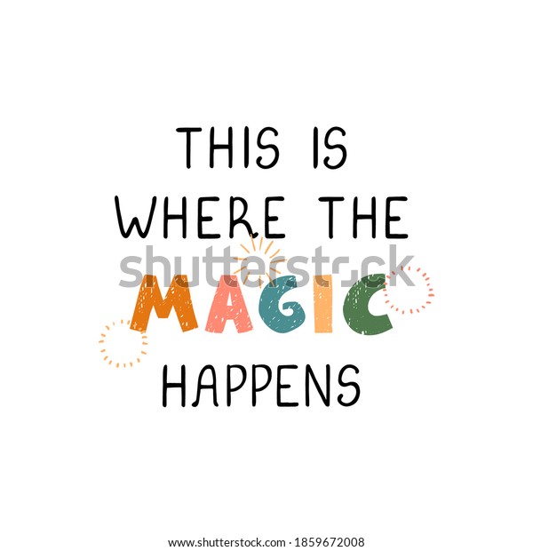 Vector Illustration Hand Drawn Lettering Magic Stock Vector (Royalty ...