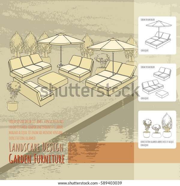 Vector Illustration Hand Drawn Lounge Chairs Stock Vector (Royalty Free ...