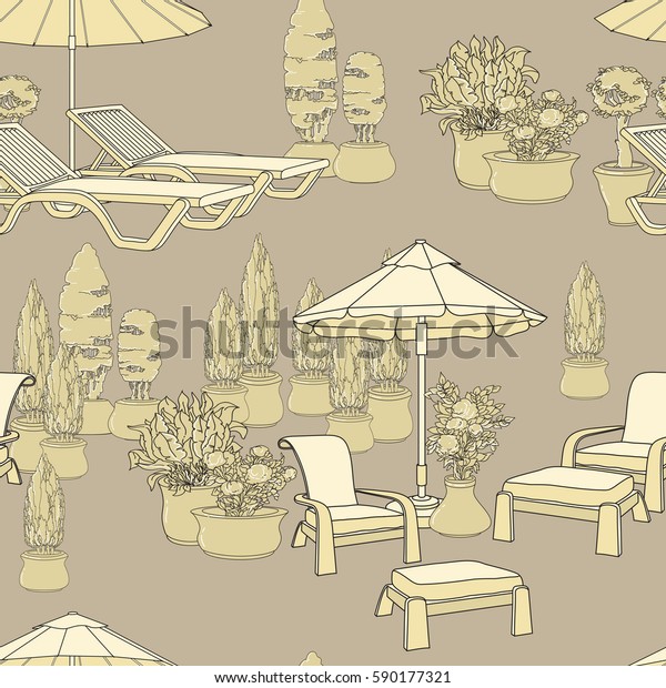 Vector Illustration Hand Drawn Lounge Chairs Stock Vector (Royalty Free ...