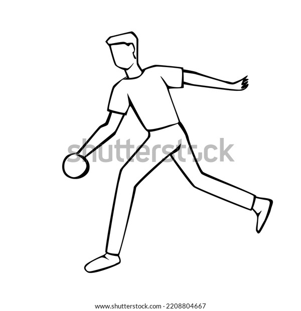 Vector Illustration Hand Drawn Man Throwing Stock Vector (Royalty Free ...