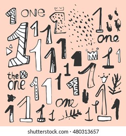 Vector Illustration Hand Drawn Numbers Stock Vector (Royalty Free ...