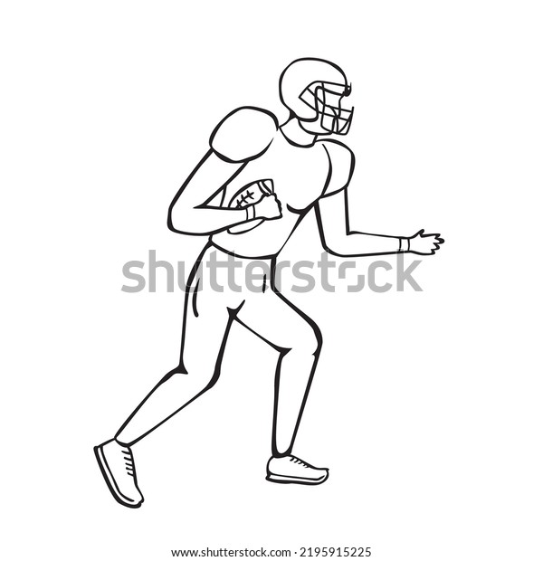 Vector Illustration Hand Drawn Rugby Player Stock Vector (Royalty Free ...