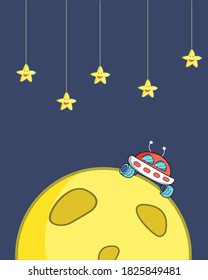 Vector Illustration Hand Drawn Space Poster Stock Vector (Royalty Free ...