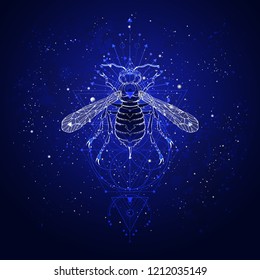Vector Illustration Hand Drawn Wasp Sacred Stock Vector (Royalty Free ...