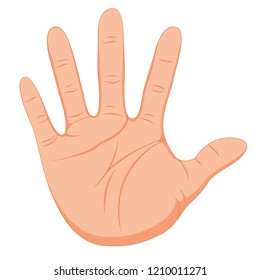 Illustration Kids Hand Showing Five Hand Stock Vector (Royalty Free ...