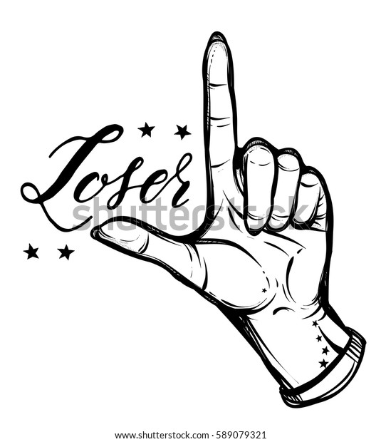 Vector Illustration Hand Gesturelettering Loser Prints Stock Vector ...