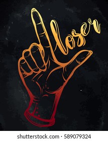 Vector Illustration Hand Gesturelettering Loserhandmade Prints Stock ...